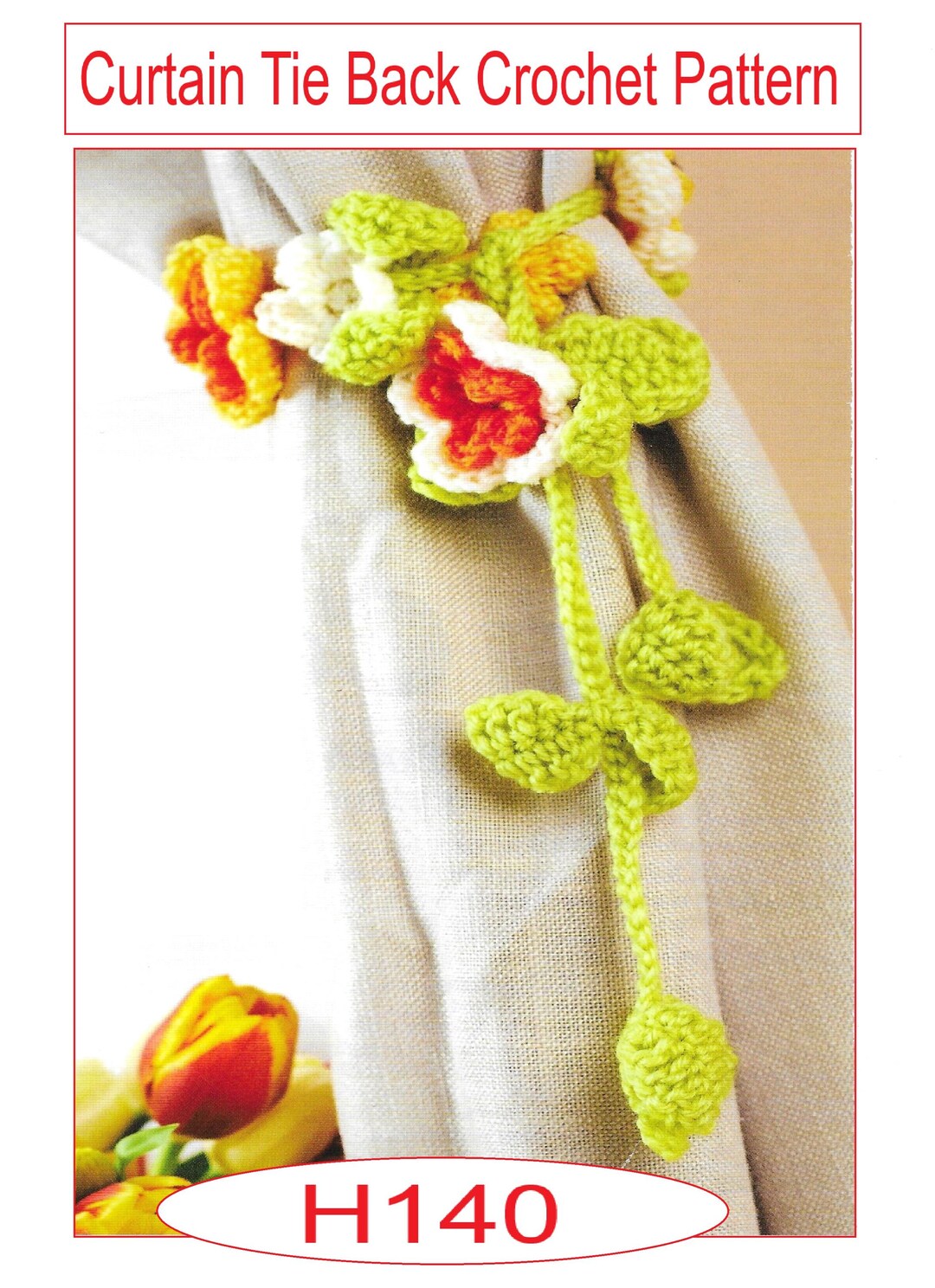 Floral Curtain Tie Back Crochet Pattern (PDF Download) H140 - Etsy