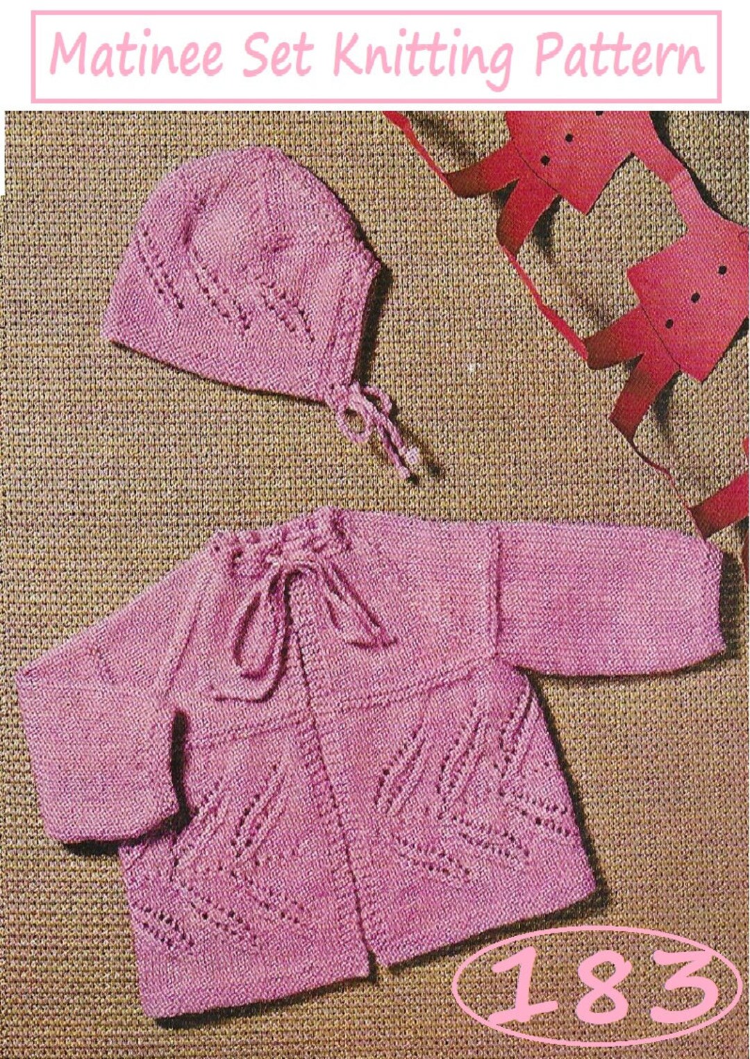Vintage Baby Matinee Set Knitting Pattern: Coat & Bonnet (instant ...