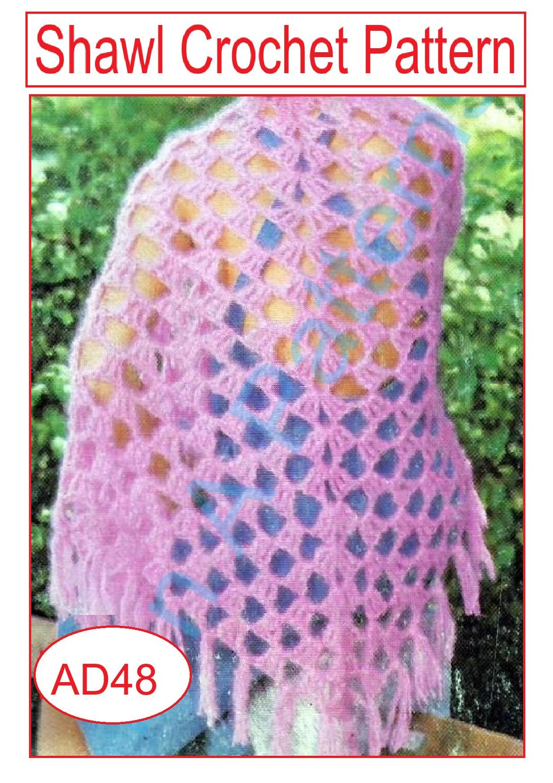 Instant Download - PDF- Beautiful Shawl Crochet Pattern (AD48) - Etsy