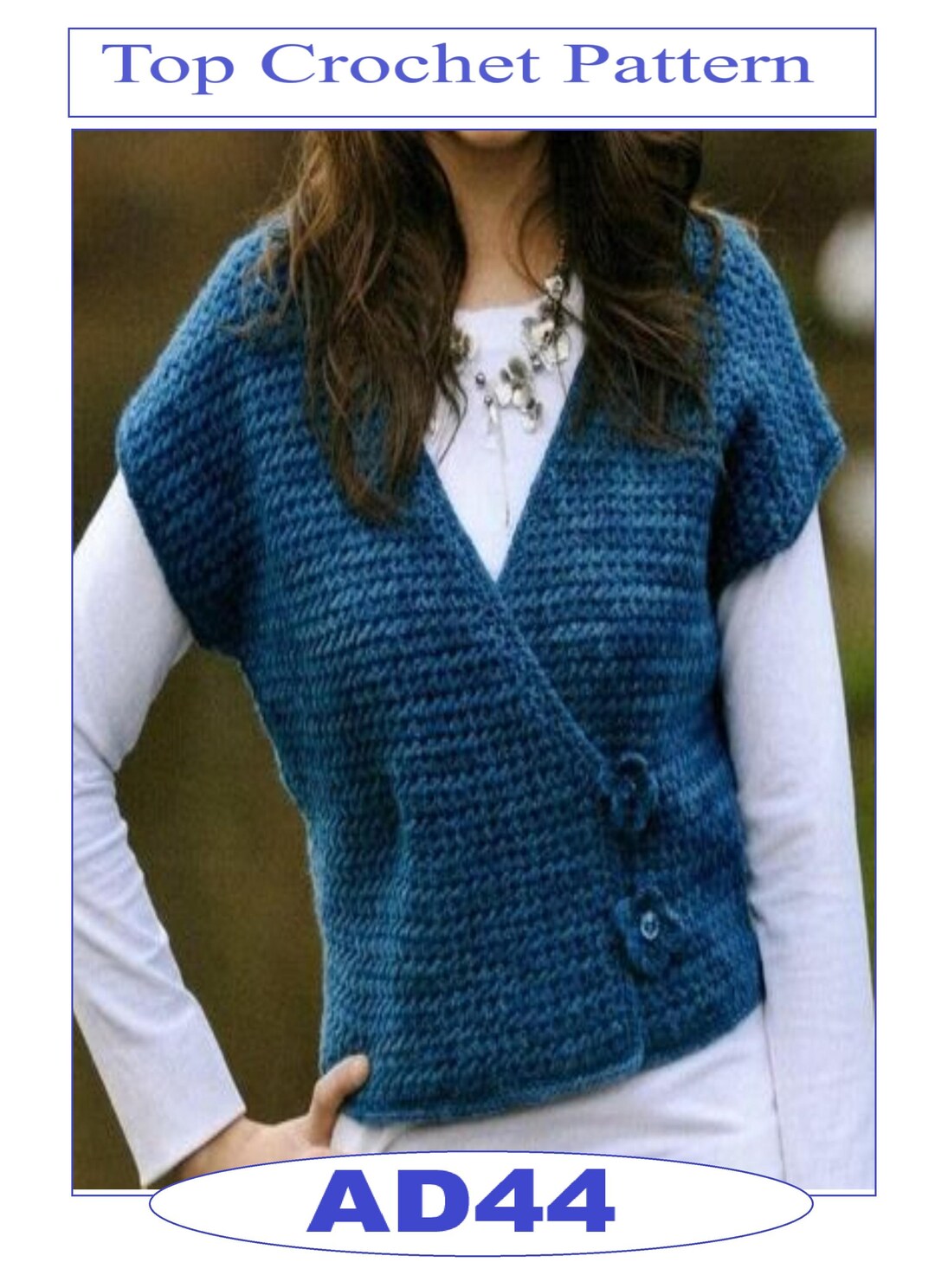 Crossover Top Crochet Pattern: (instant PDF Download) AD44 - Etsy