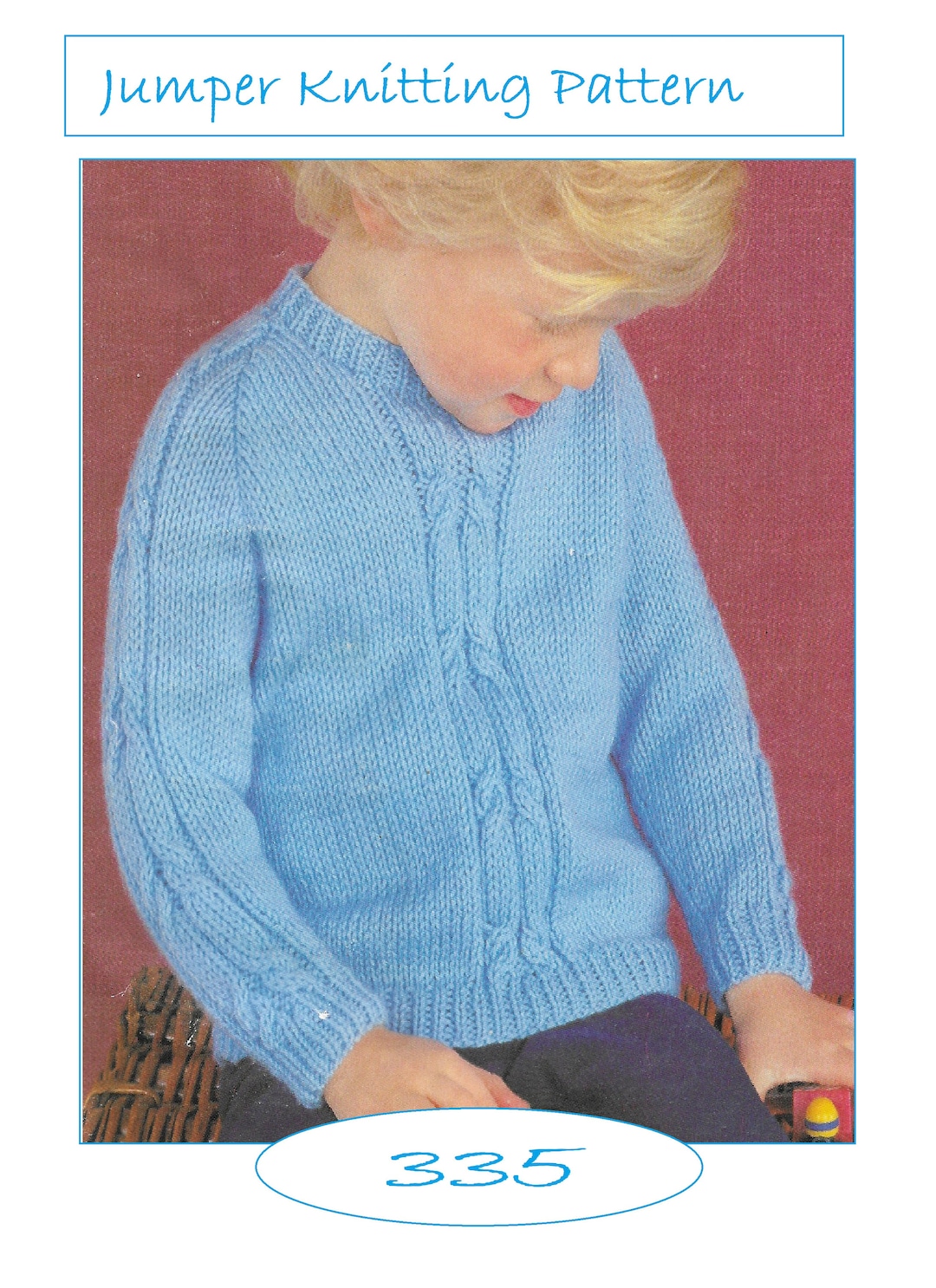 Instant Download - PDF- Beautiful Jumper Knitting Pattern (335) - Etsy