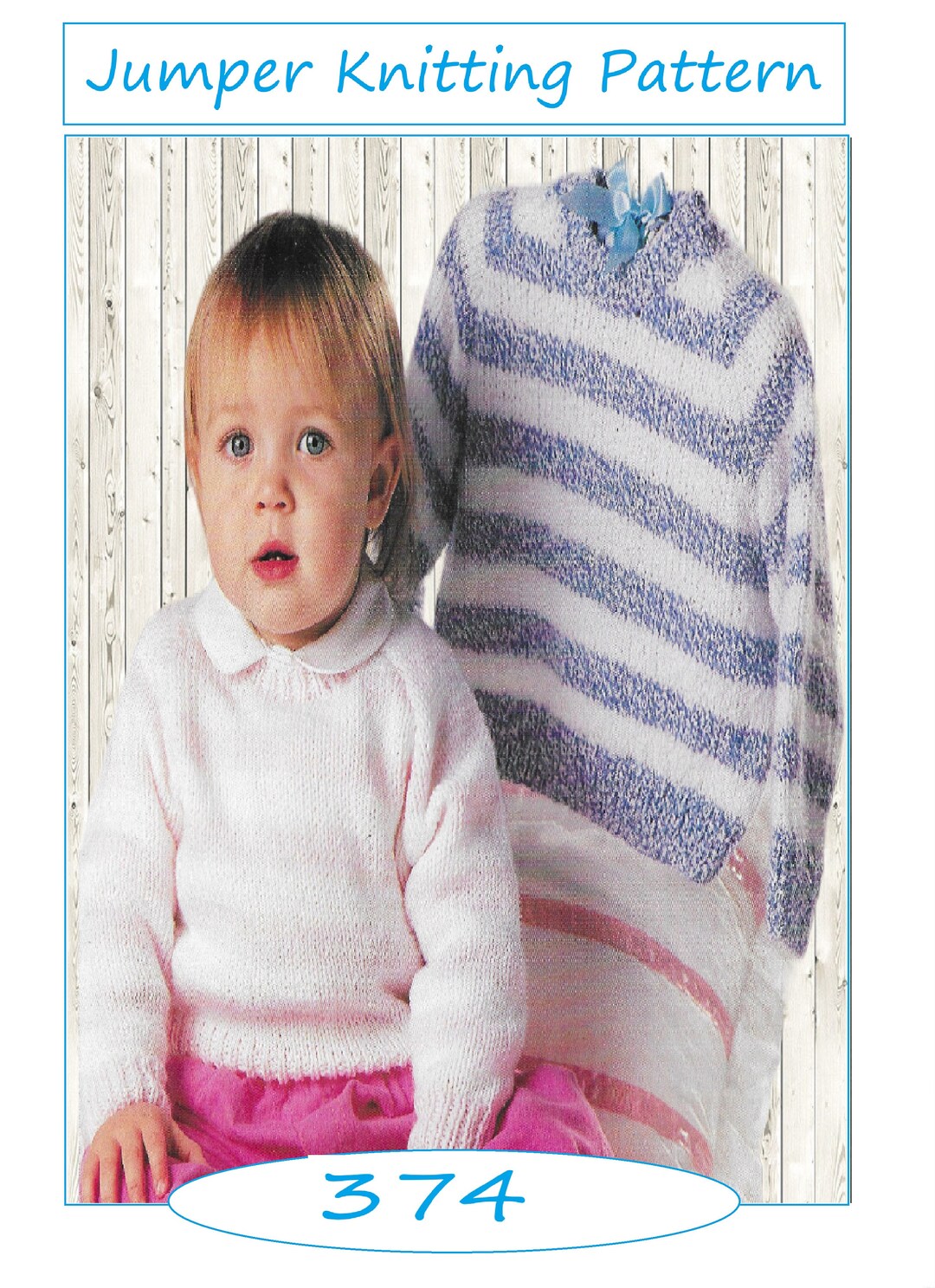 Instant Download PDF - Beautiful Striped Jumper Knitting Pattern (374 ...