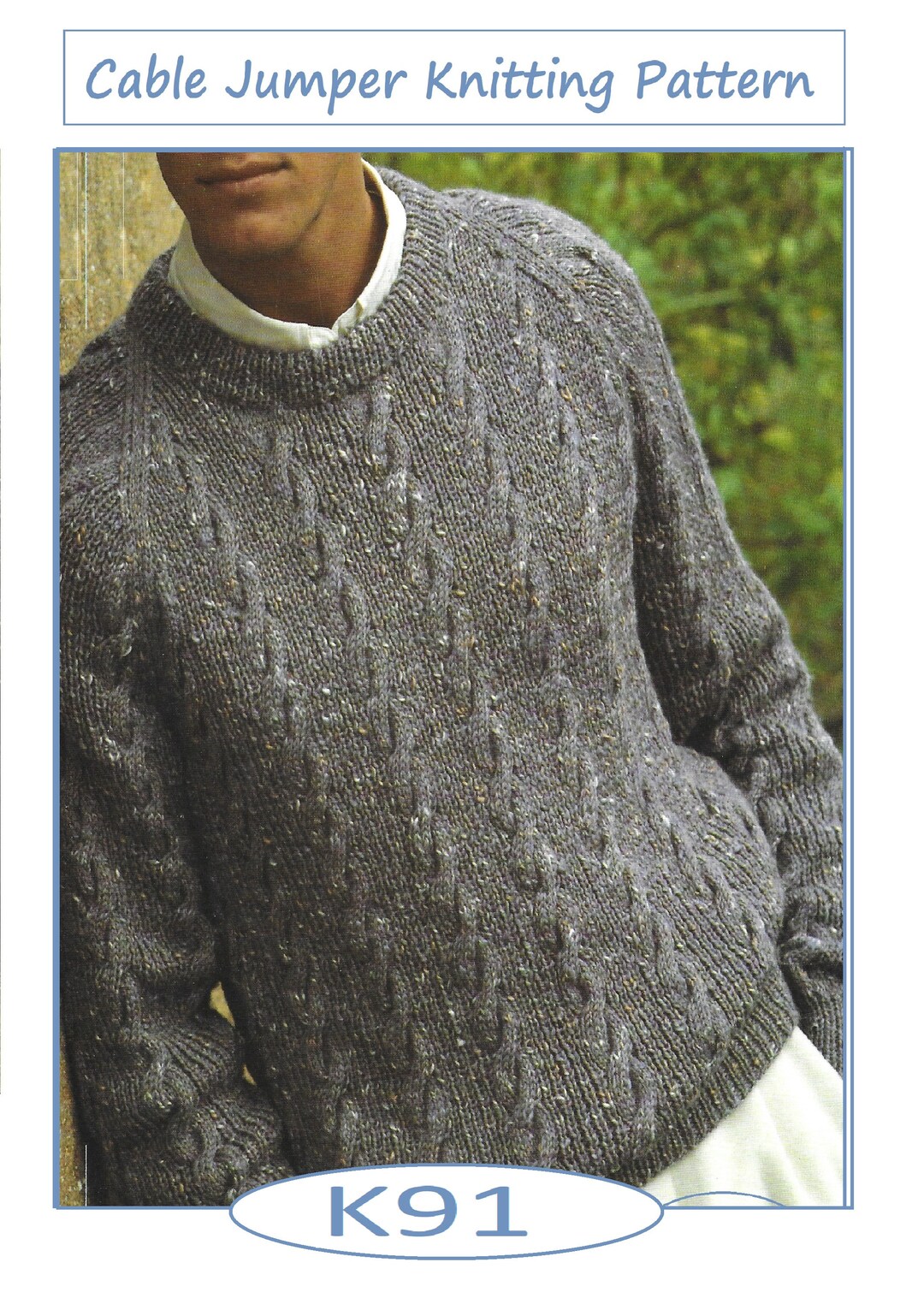 Instant Download - PDF- Men's Jumper Knitting Pattern (K91) - Etsy