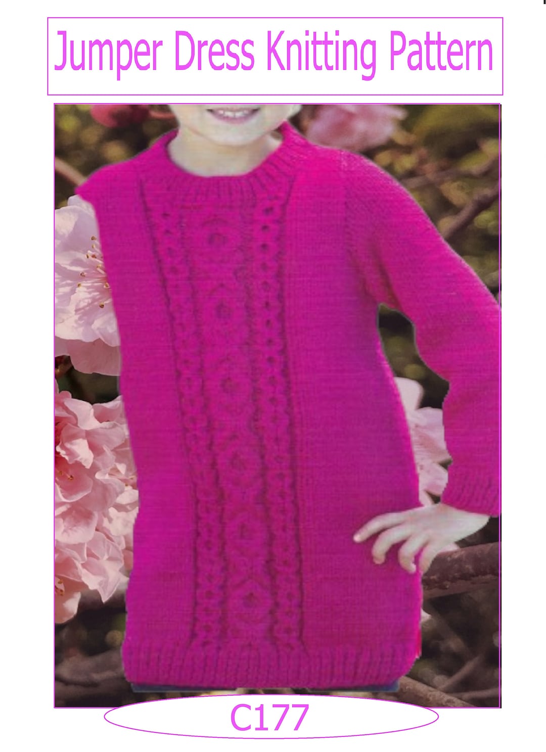 Chunky Jumper Dress Knitting Pattern (PDF Download) C177 - Etsy