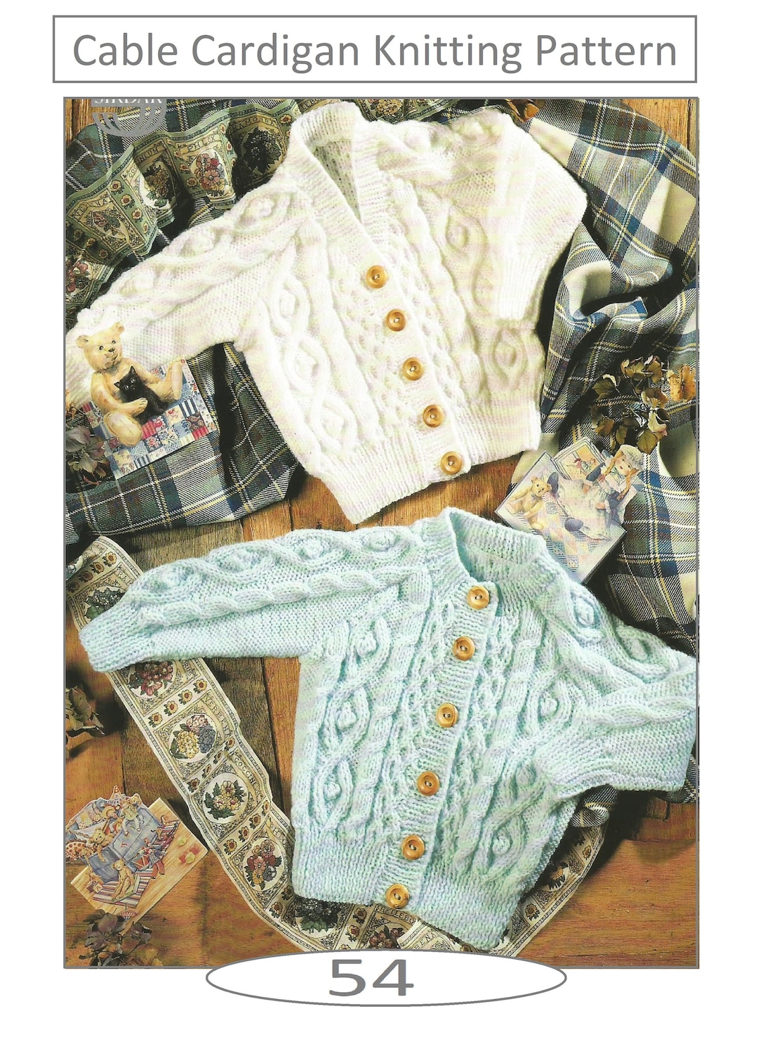 Cable Cardigan Knitting Pattern: DK Yarn (instant Download PDF) 54 - Etsy