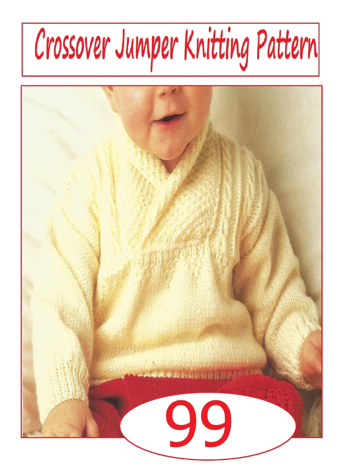 Crossover Jumper Knitting Pattern: DK Yarn (instant Download PDF ) 99 ...