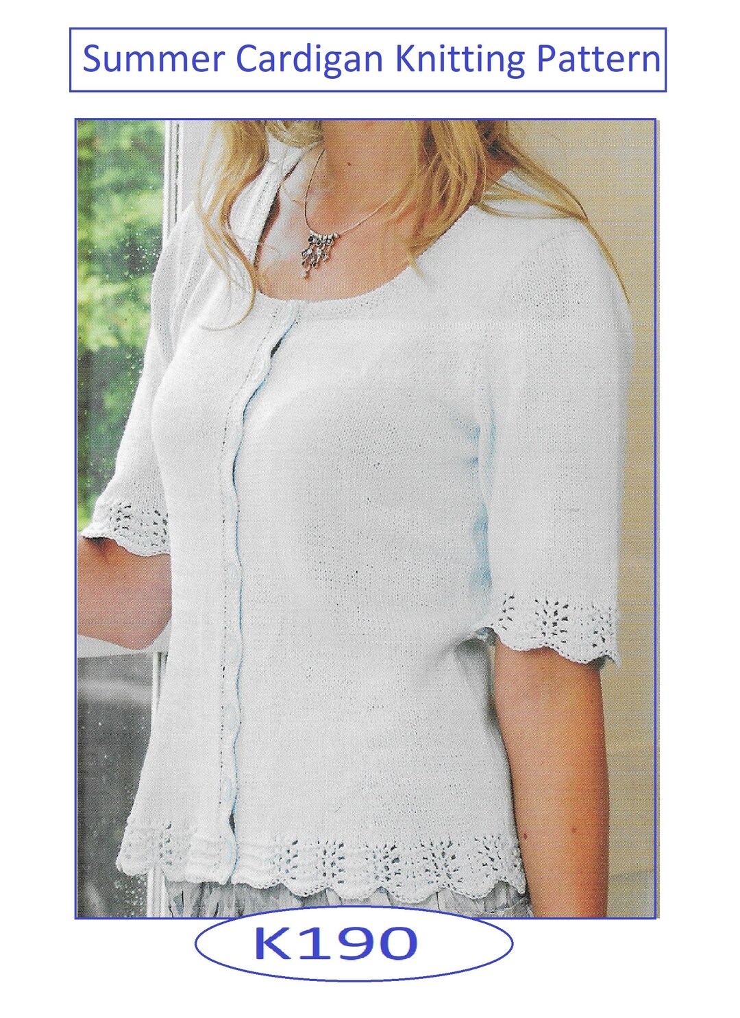 Instant Download - PDF- Beautiful Summer Cardigan Knitting Pattern ...