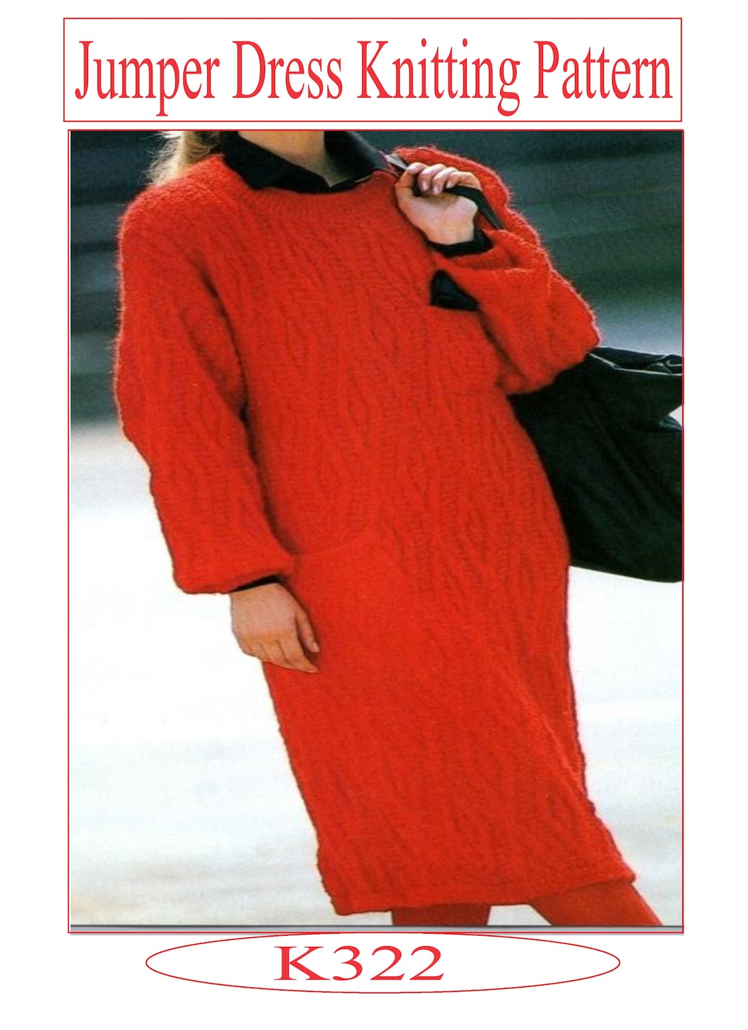 Instant Download - PDF- Beautiful Jumper Dress Knitting Pattern (K322) - Etsy