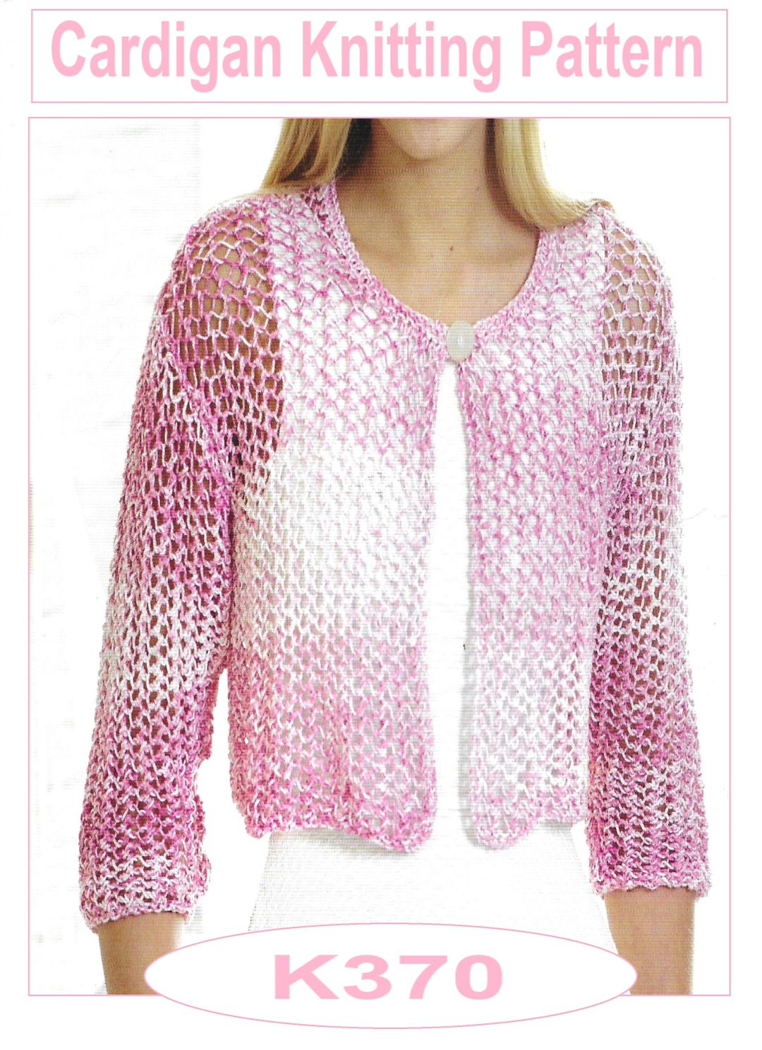 Cardigan Knitting Pattern: DK Yarn (PDF Pattern) K370 - Etsy