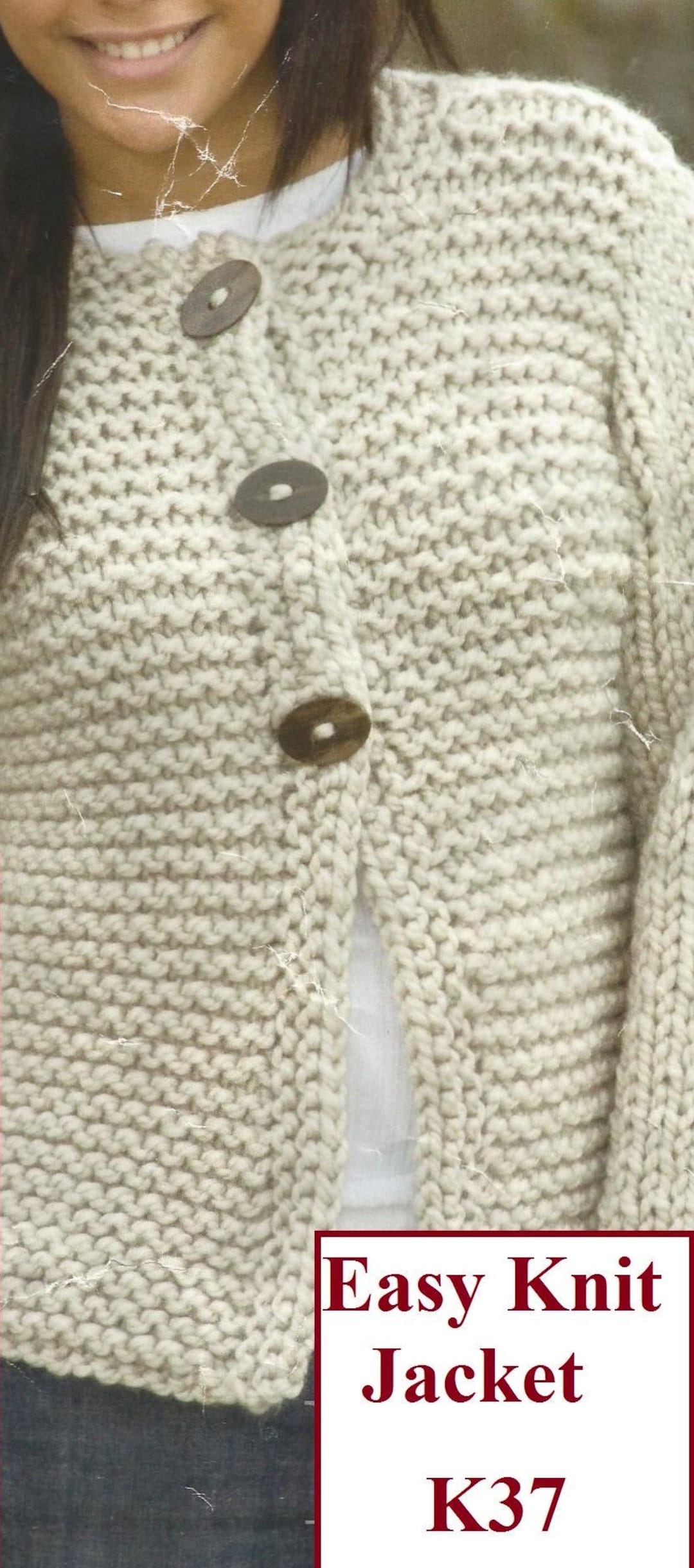 Easy Knit Super Chunky Jacket Pattern (instant PDF Download) K37 - Etsy UK