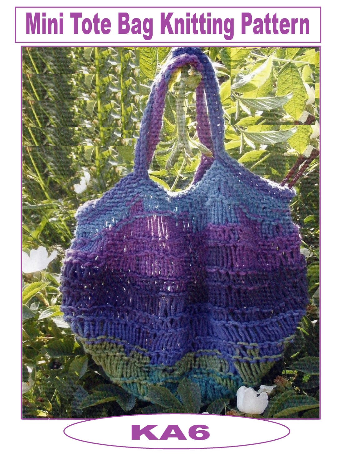 Mini Tote Bag Knitting Pattern: Aran Yarn (instant PDF Download) KA6 - Etsy