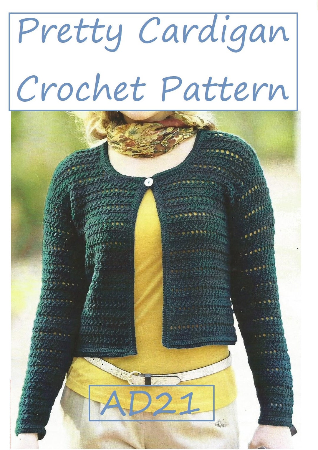 Short Cardigan Crochet Pattern (instant PDF Download) AD21 - Etsy