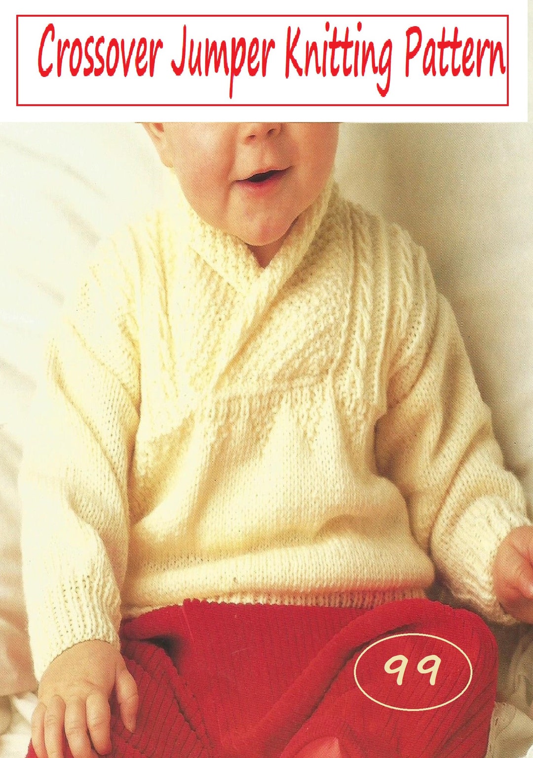 INSTANT DOWNLOAD - PDF - Beautiful Crossover Jumper Knitting Pattern ...