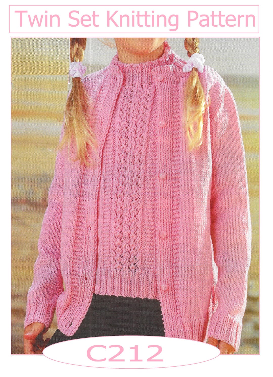 Twin Set Knitting Pattern: Jumper & Cardigan (PDF Pattern) C212 - Etsy