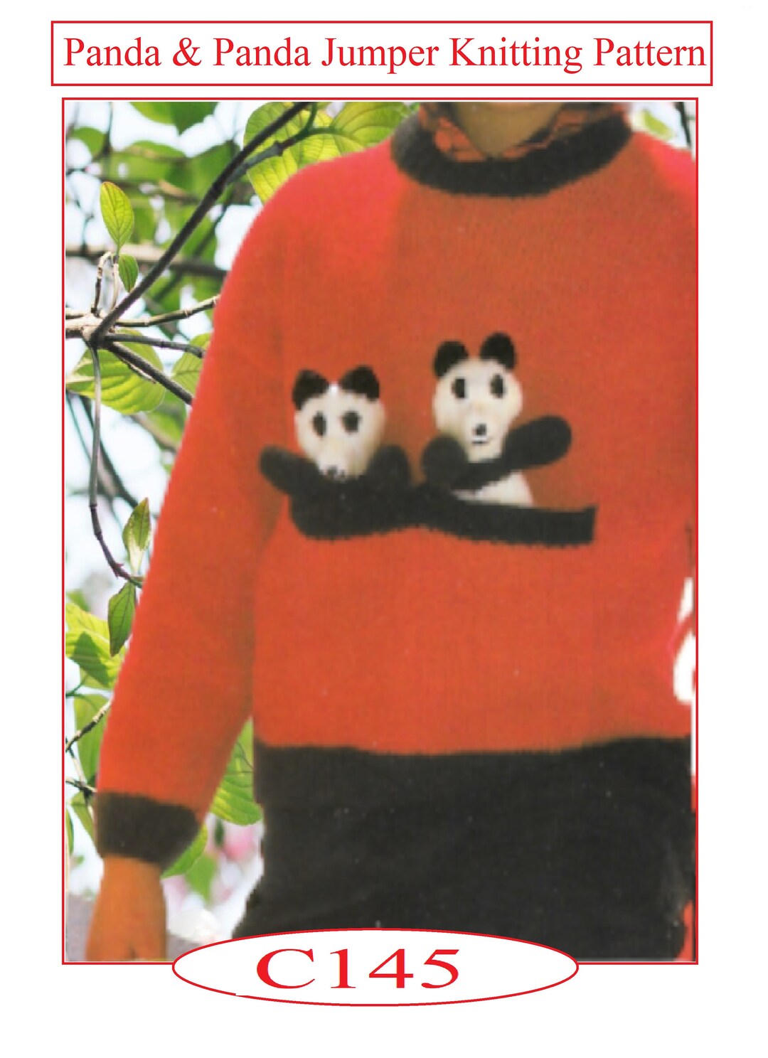 Instant Download - PDF- Beautiful Panda & Panda Jumper Knitting Pattern ...