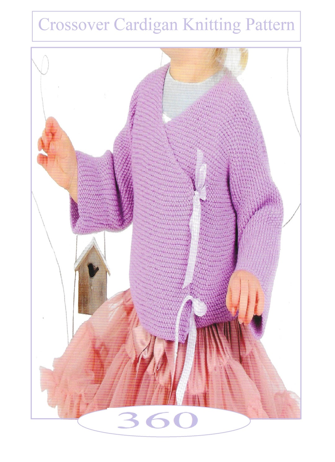Crossover Cardigan Knitting Pattern:(instant Download PDF ) 360 - Etsy