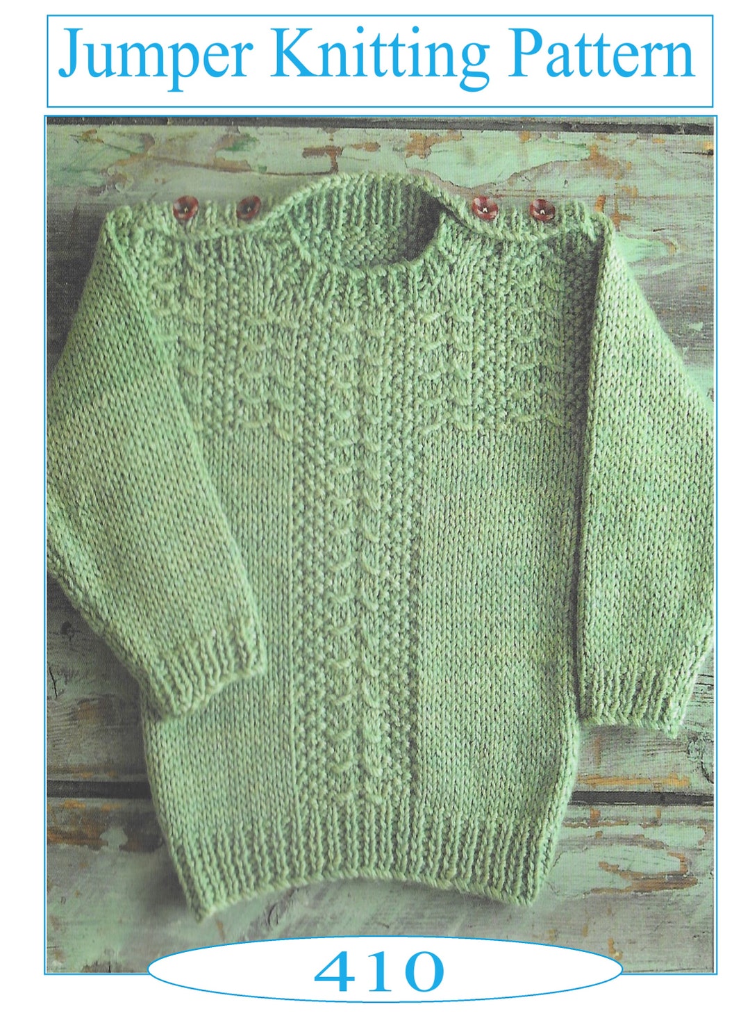 Instant Download - PDF - Beautiful Jumper Knitting Pattern (410) - Etsy