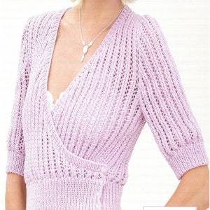 Instant Download - PDF- Beautiful Lace Crossover Top Knitting Pattern ...