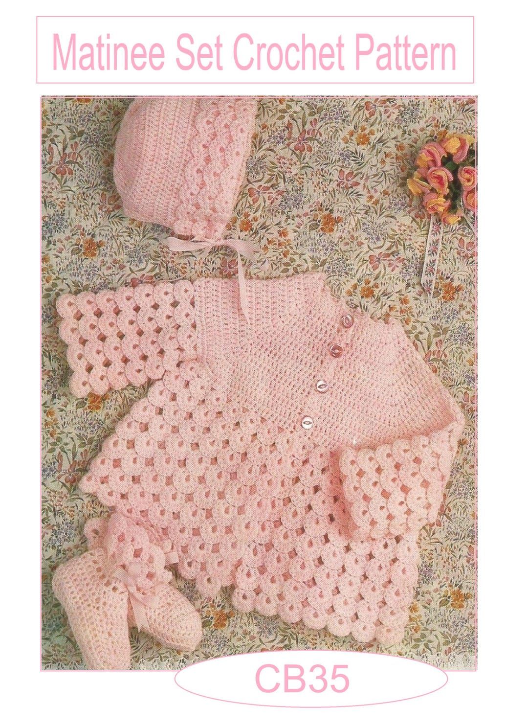 Vintage Baby Crochet Pattern: Matinee Jacket, Bonnet & Booties (instant ...