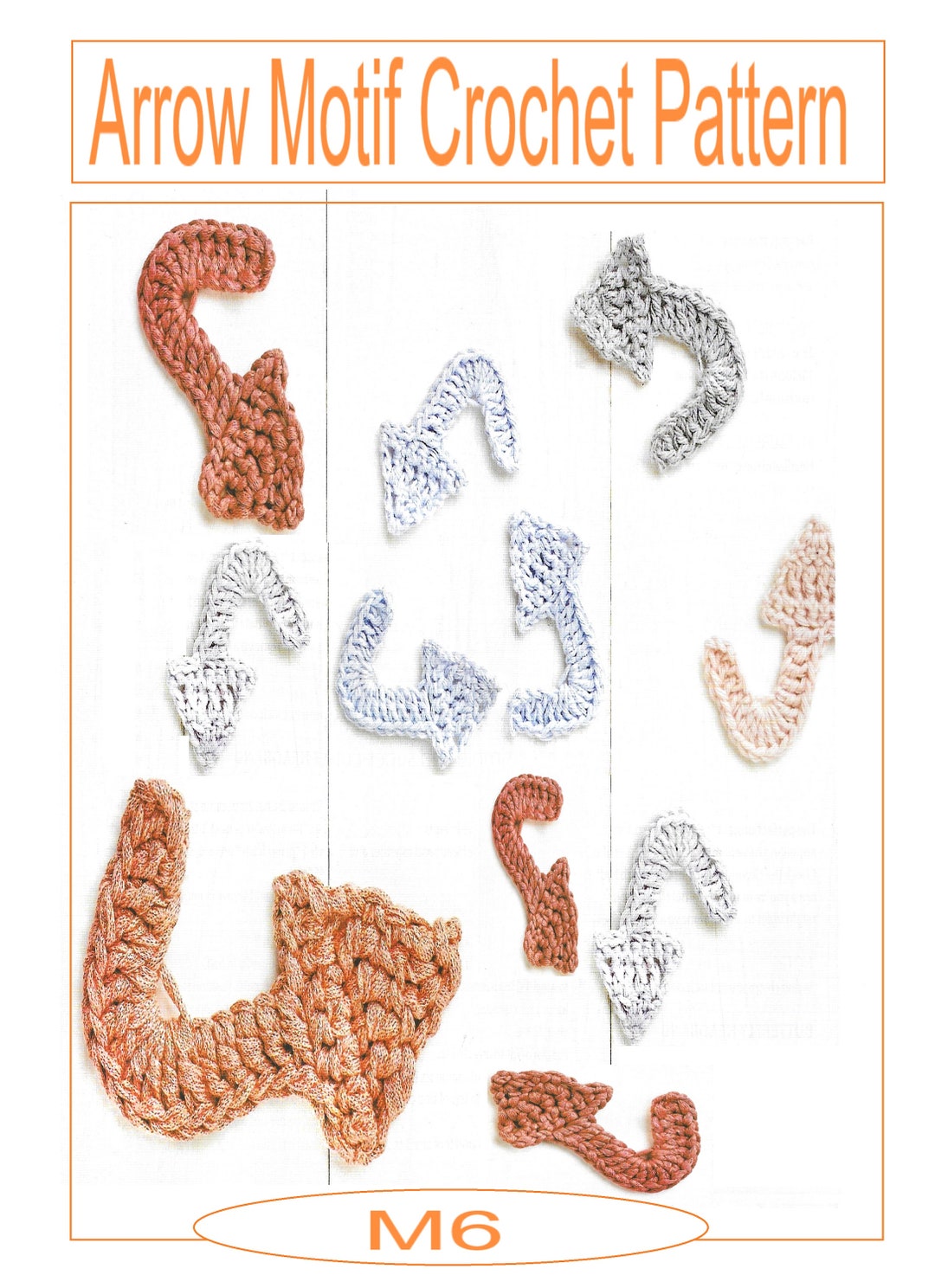Instant Download - PDF- Beautiful Arrow Motif Crochet Pattern (M6) - Etsy