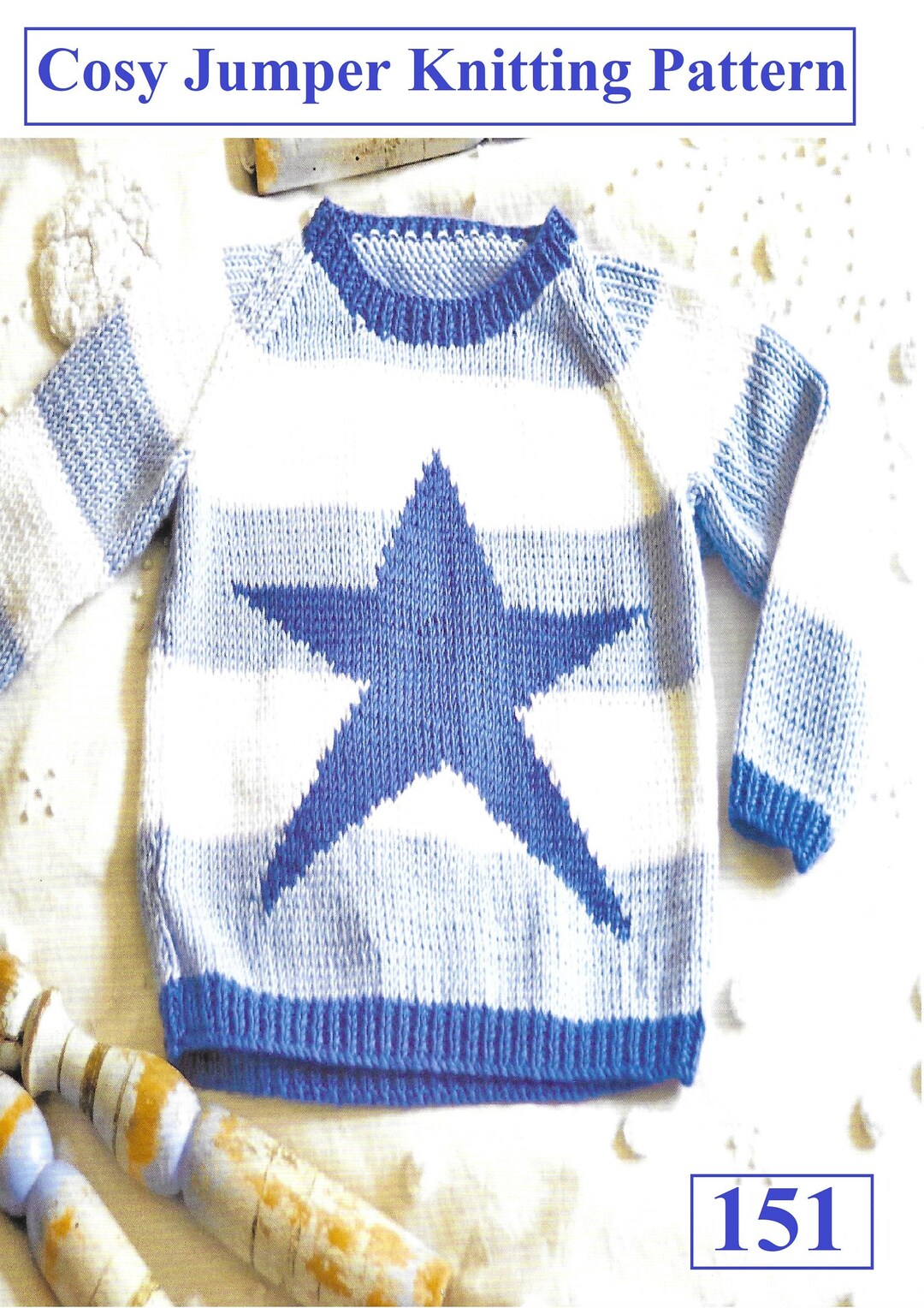 Instant Download - Pdf-pretty Star Jumper Knitting Pattern (151) - Etsy