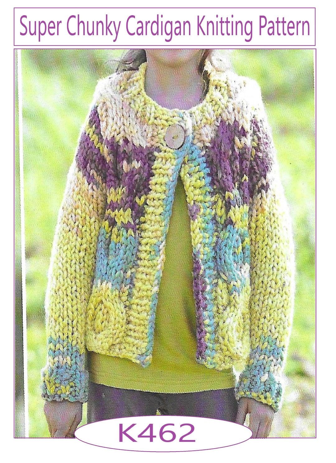 Super Chunky Cardigan Knitting Pattern: With or Without Hood (PDF) K462 ...