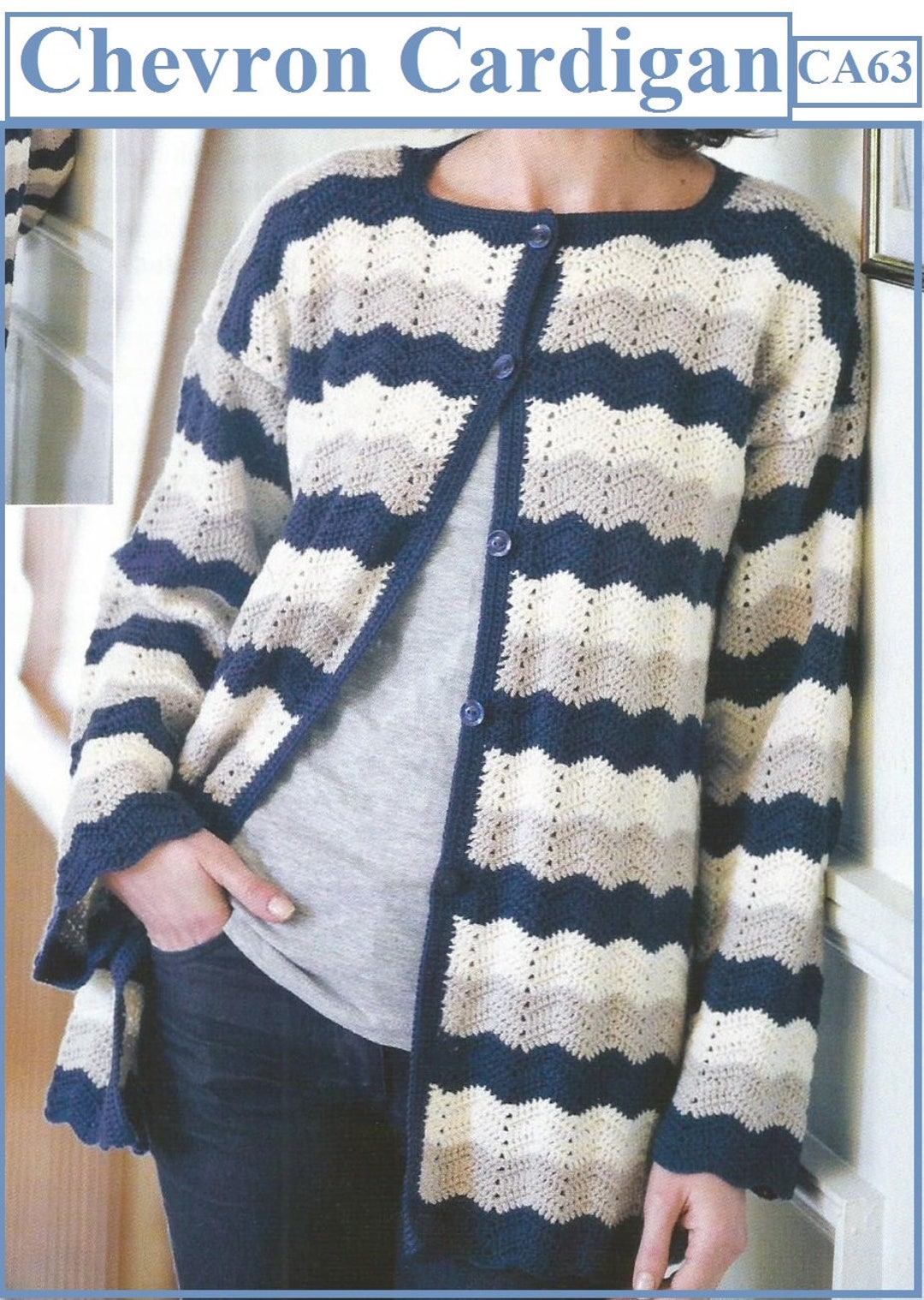 Chevron Cardigan Crochet Pattern (PDF Download) AD63 - Etsy