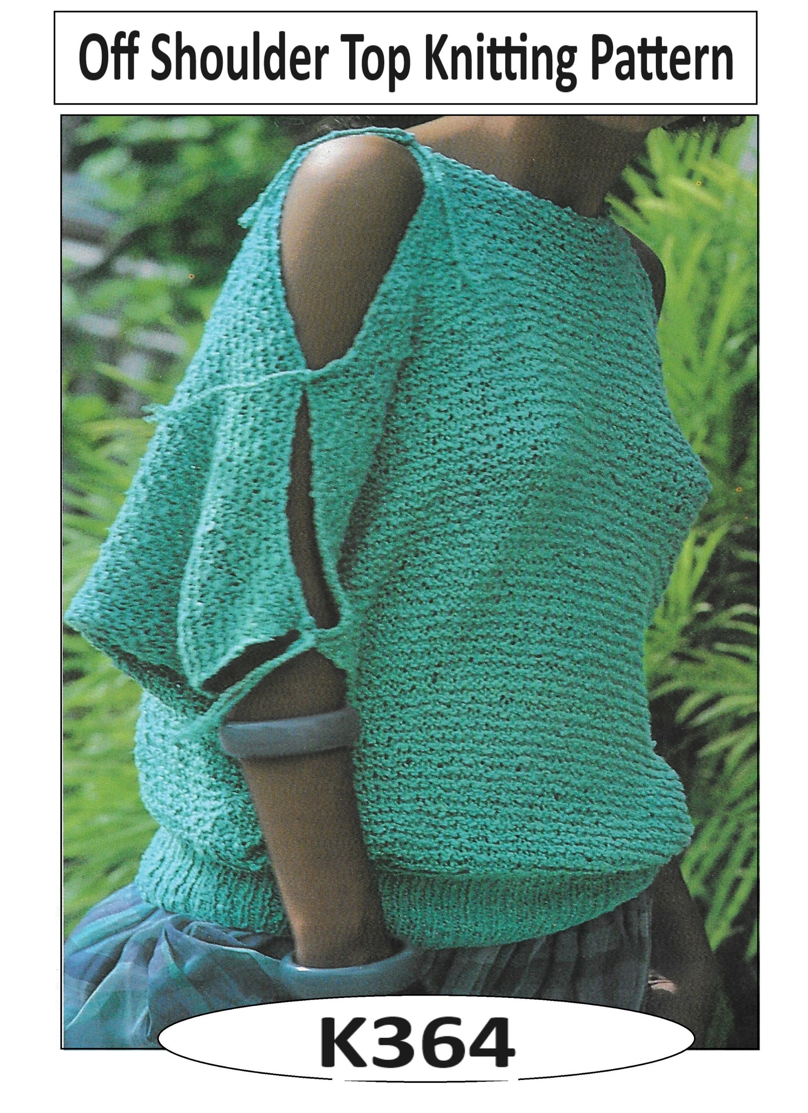 Off Shoulder Top Knitting Pattern: Vintage Cotton Knit (PDF Pattern) - Etsy