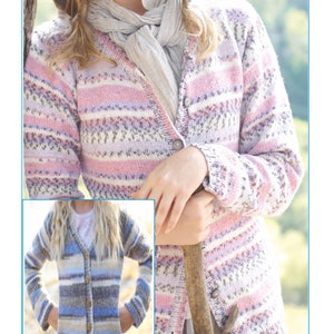 V Neck Cardigan Knitting Pattern: DK Yarn (PDF Pattern) K358 - Etsy
