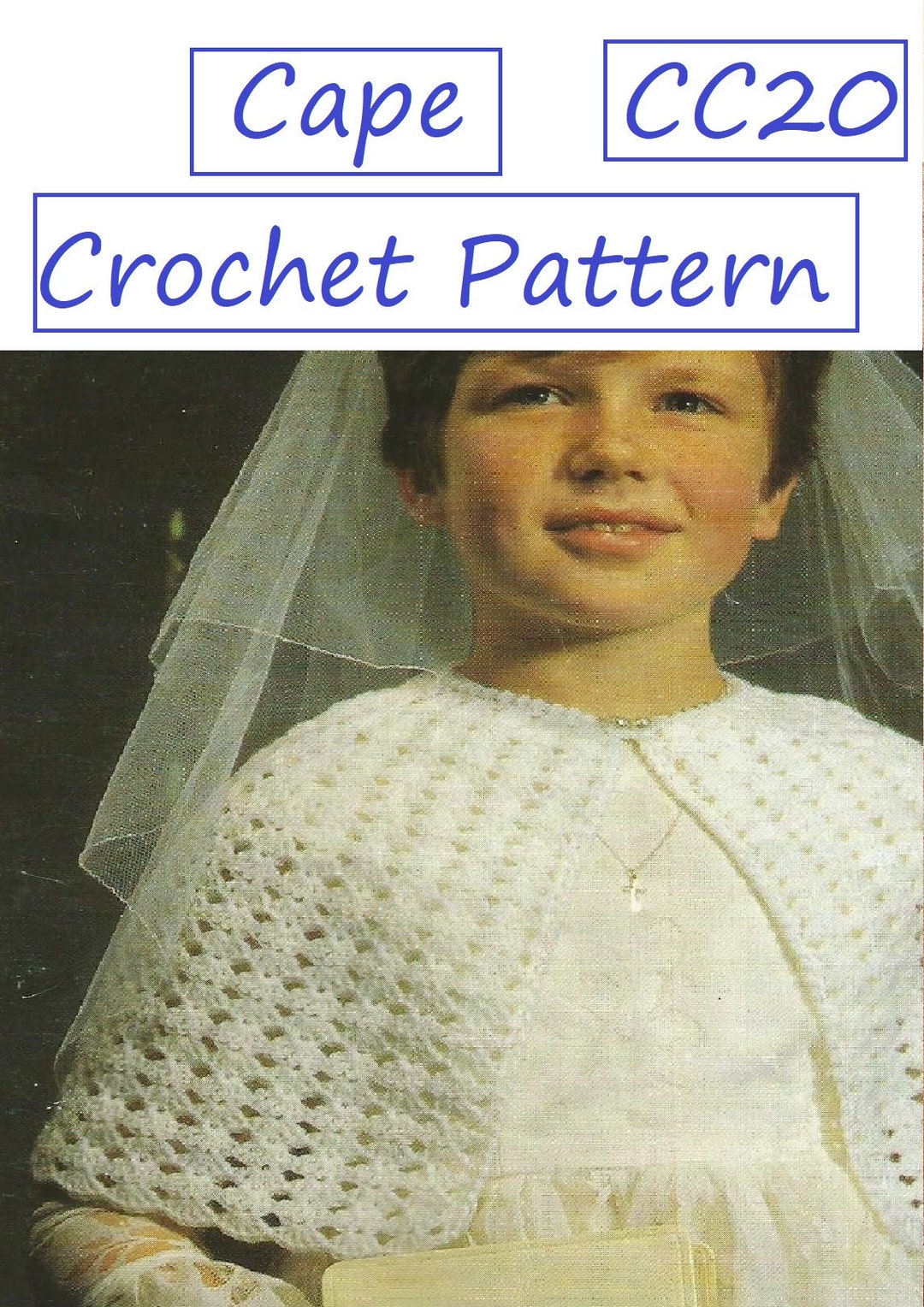 Vintage Crochet Cape Pattern: Wedding Shawl (instant Download PDF) CC20 ...