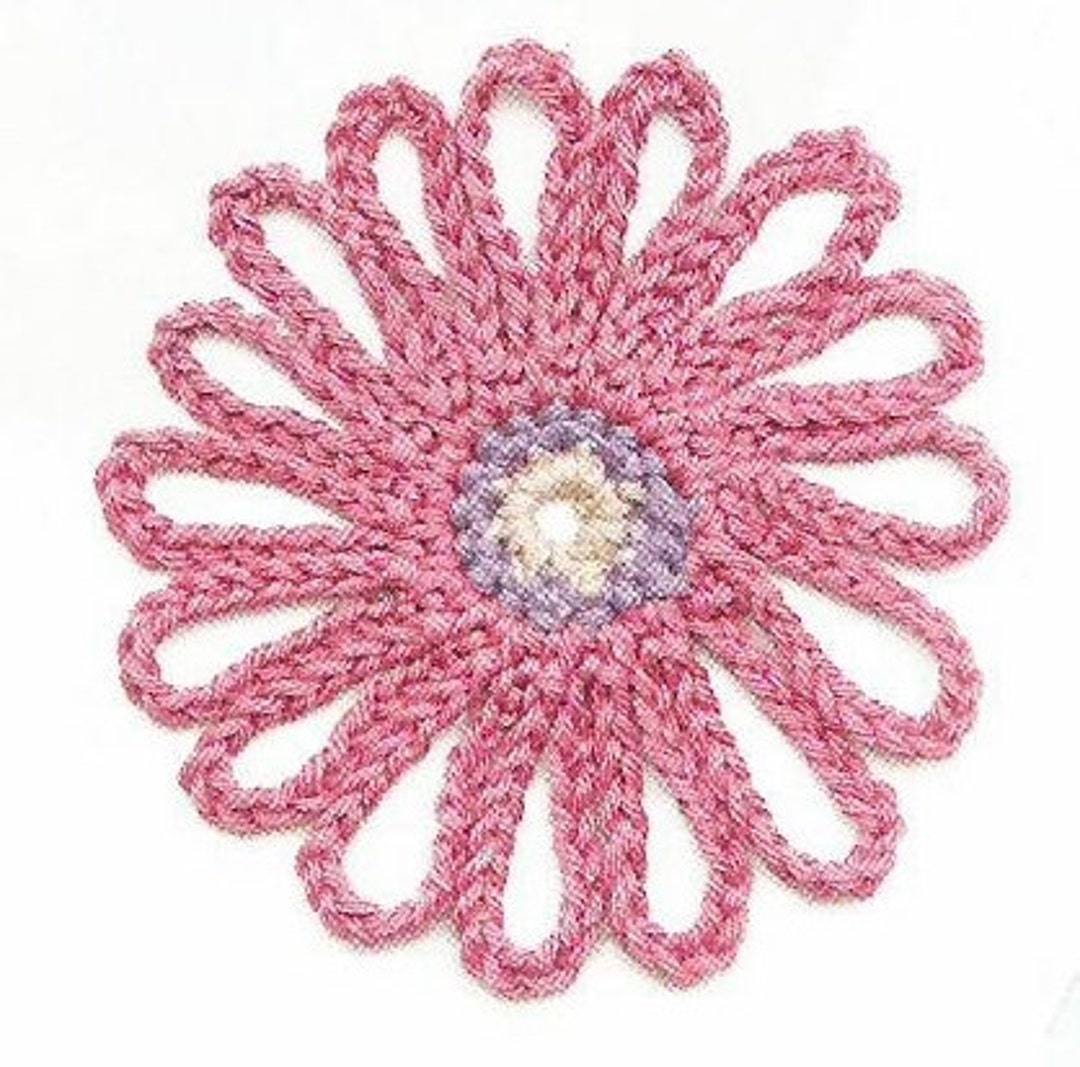 Instant Download - PDF- Pretty Loopy Flower Crochet Pattern (F5) - Etsy