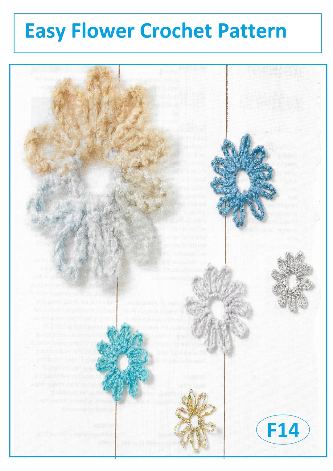 Instant Download - PDF- Easy Loopy Flower Crochet Pattern (F14) - Etsy