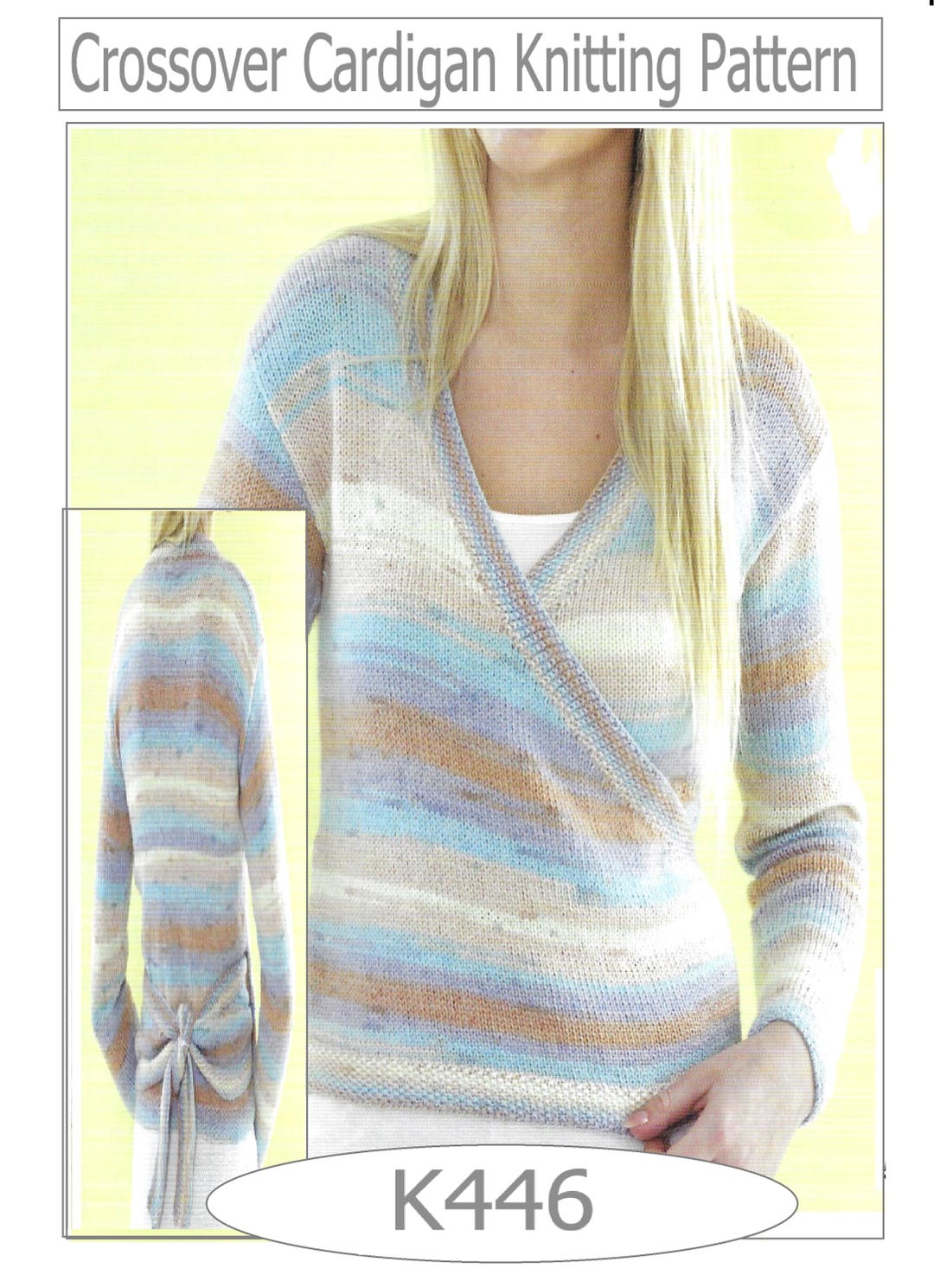 Wrap Cardigan Knitting Pattern: DK Yarn, Long/3-4 Sleeve (PDF Pattern ...
