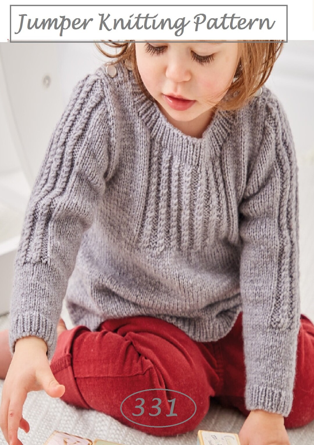 INSTANT DOWNLOAD - PDF - Beautiful Sweater Jumper Knitting Pattern (331 ...