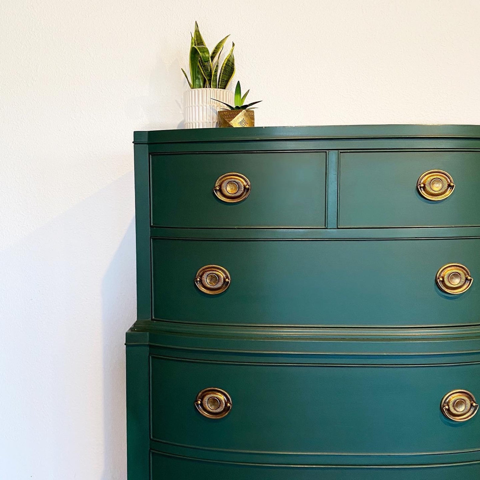 SOLD Emerald Green Tall Dresser Chest of Drawers Vintage - Etsy