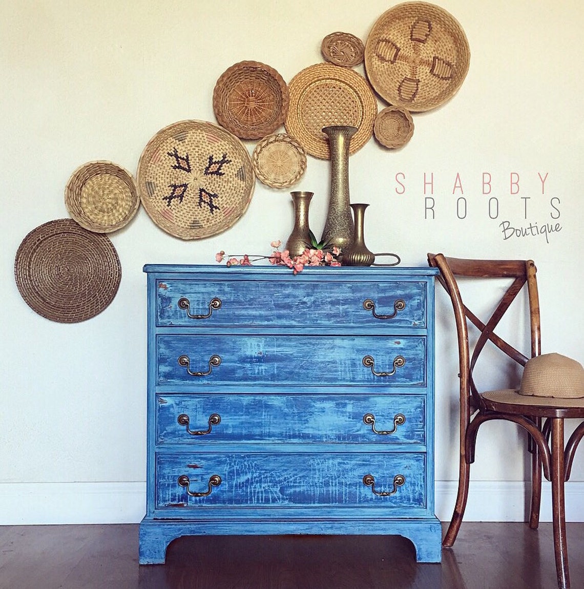 Vintage Blue Bohemian Dresser - Eclectic, Boho Chic, Unique, Beachy ...