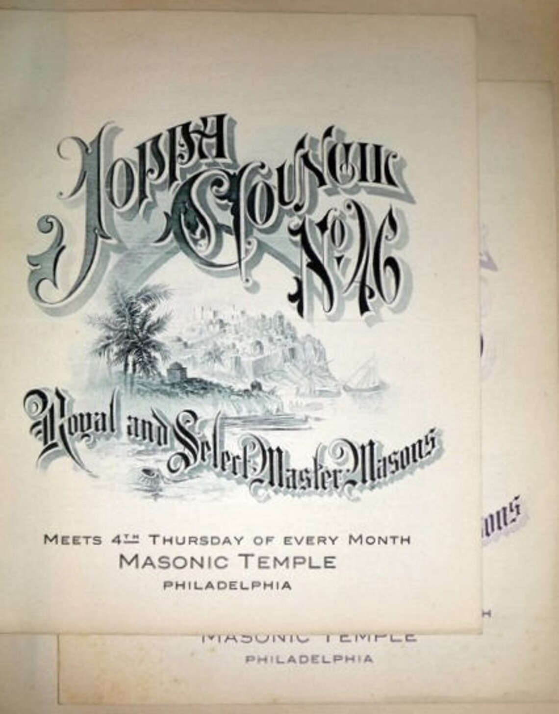 RARE BOUND COLLECTION Masonic Lodge Programs, Philadelphia, New Jersey ...