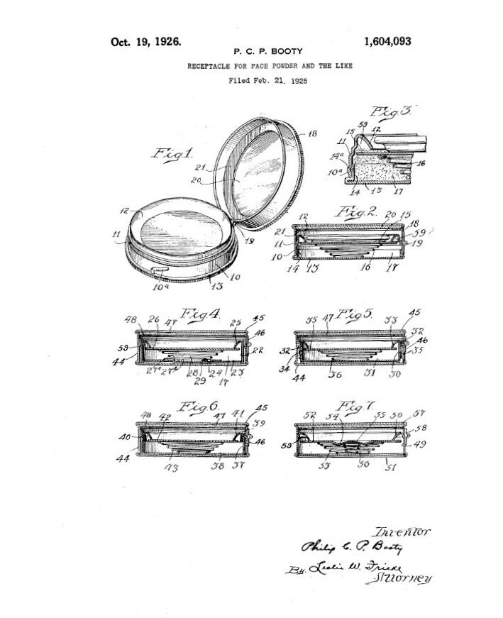 VERY RARE 1925 Antique Brass Powder Compact With Push-in - Etsy