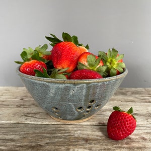 Pottery Berry Bowl/colander Wheel Thrown Stoneware - Etsy