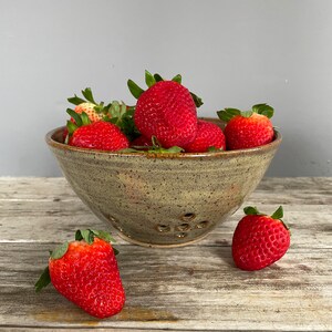 Pottery Berry Bowl/colander Wheel Thrown Stoneware - Etsy