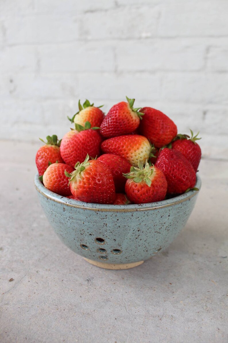 Pottery Berry Bowl/colander Wheel Thrown Stoneware - Etsy