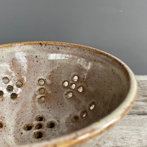 Pottery Berry Bowl/colander Wheel Thrown Stoneware - Etsy