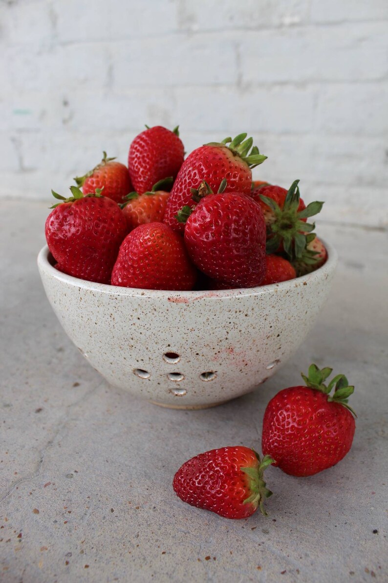 Pottery Berry Bowl/colander Wheel Thrown Stoneware | Etsy