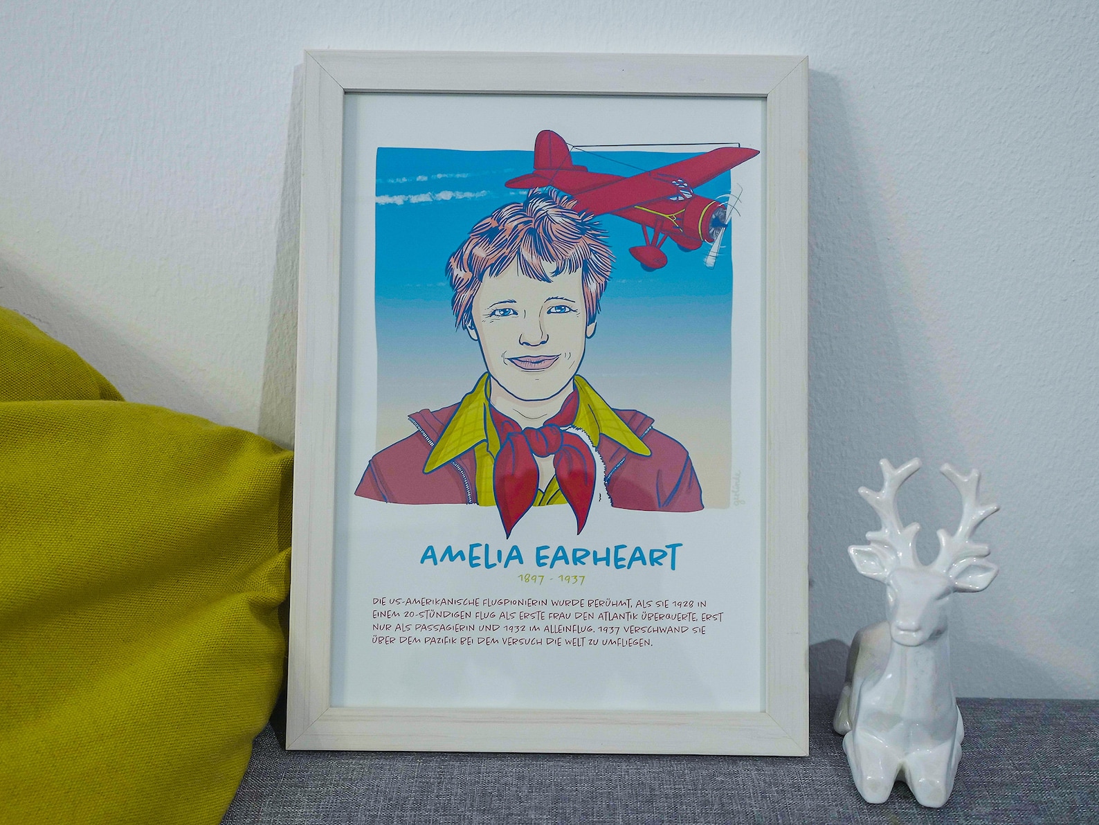 Amelia Earhart / Poster / A4 / A3 - Etsy