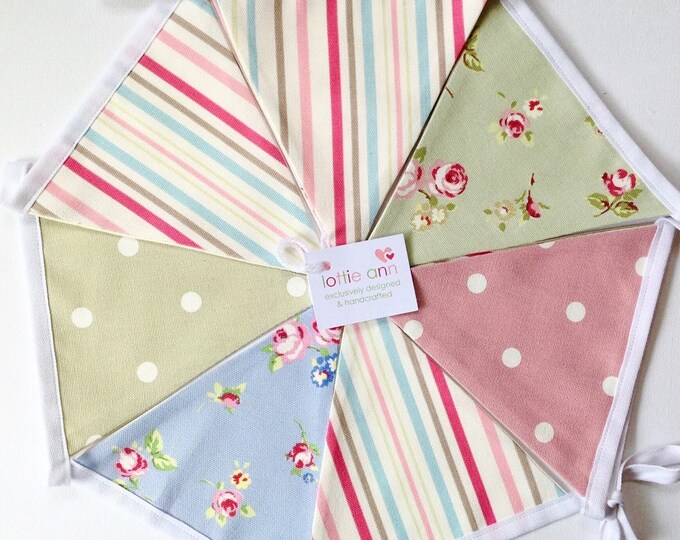 Bunting, Stripe, Floral & Dotty Bunting, Pastel Bunting, Pretty Bunting ...