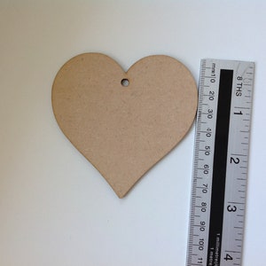 25 MDF Heart Shapes, Laser Cut Hearts, MDF, Hearts With Centre Hole for ...