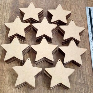 20 MDF Star Shapes With Hanging Hole, Tags, Laser Cut Shapes, Wooden ...
