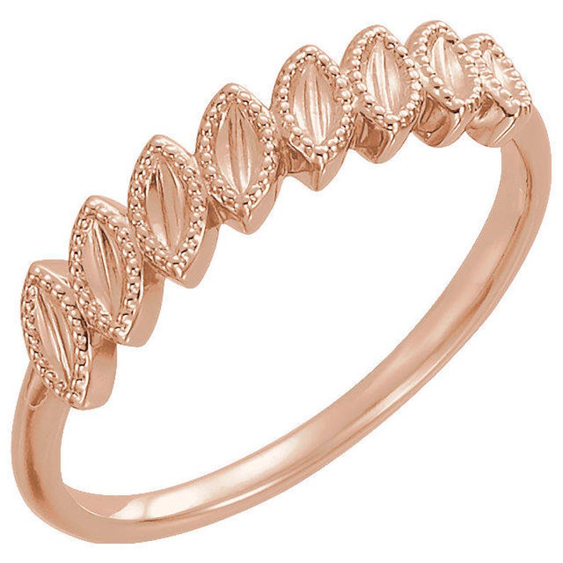 Any Color 14kt Gold Leaf Design Ring - Etsy