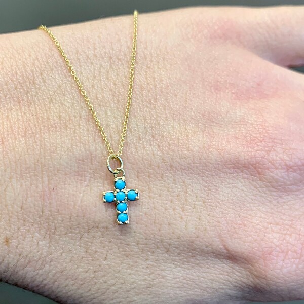Turquoise Cross Necklace - Etsy