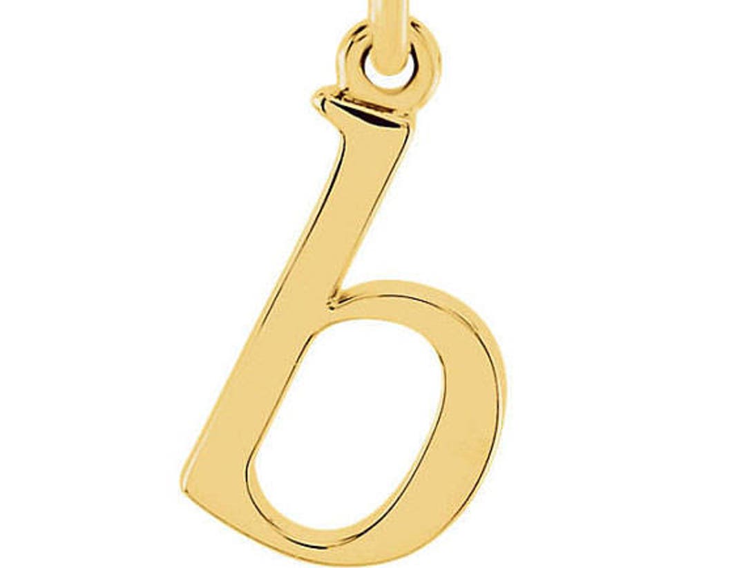 Any Color 14kt Gold Lower Case Initial Necklace - Etsy